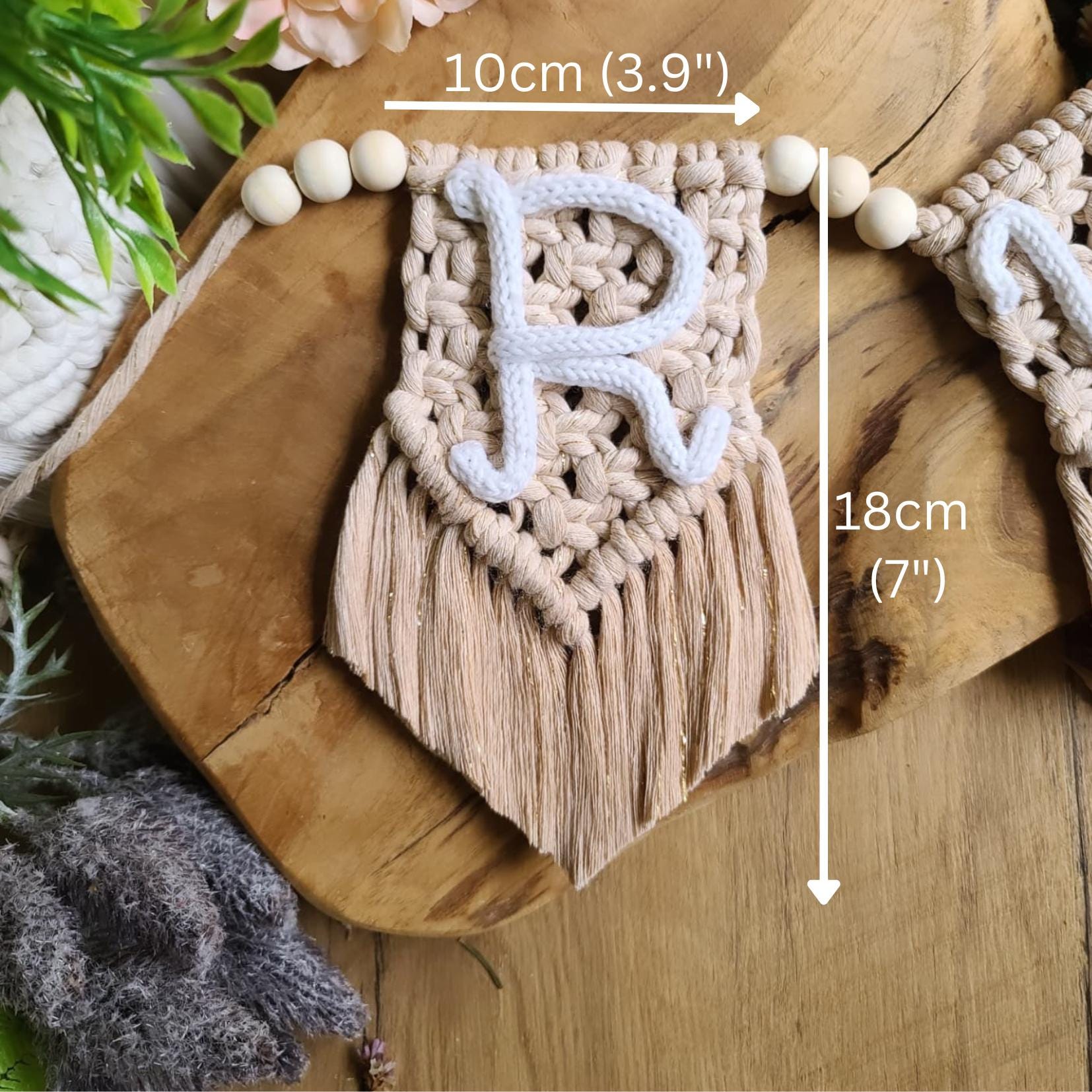 Custom Macrame Name Banner - Nursery Wall Decor - Farmhouse Baby Shower ...
