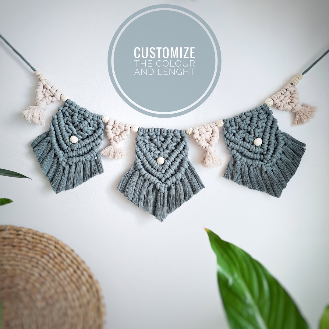 Macrame Garland - Farmhouse Garland, Boho Garland for Cozy Room Decor ...