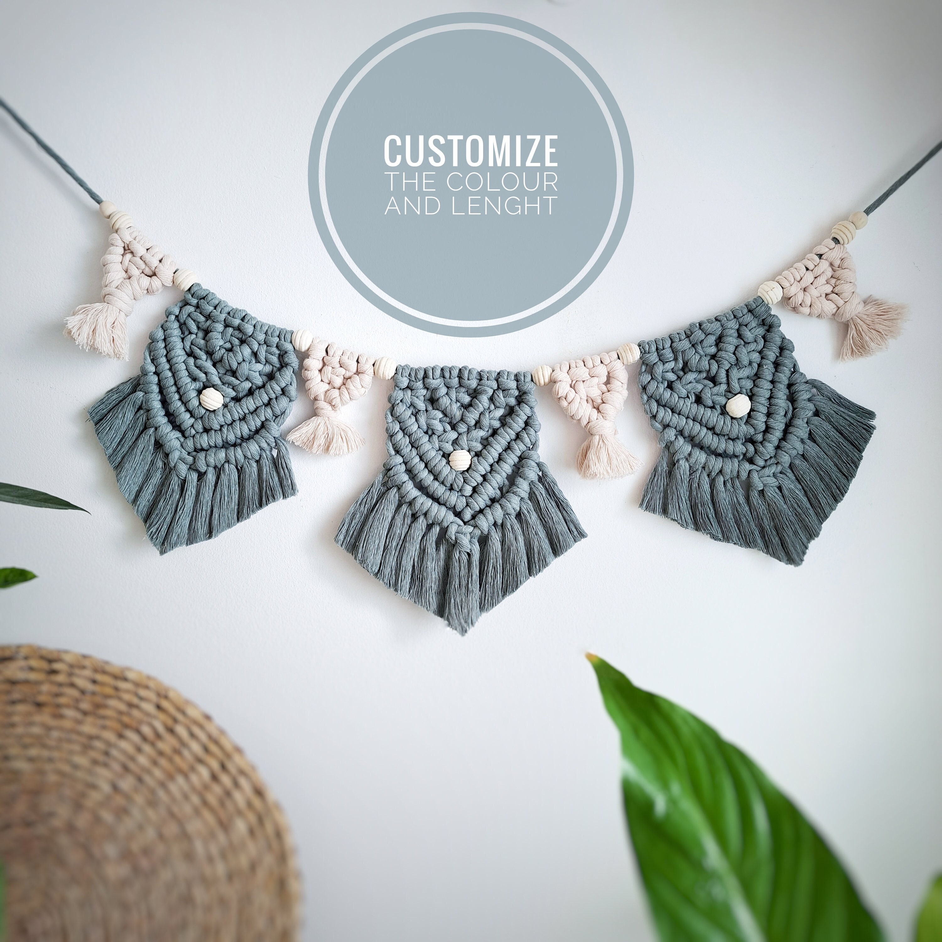 Macrame Garland Farmhouse Garland Boho Garland for Cozy - Etsy