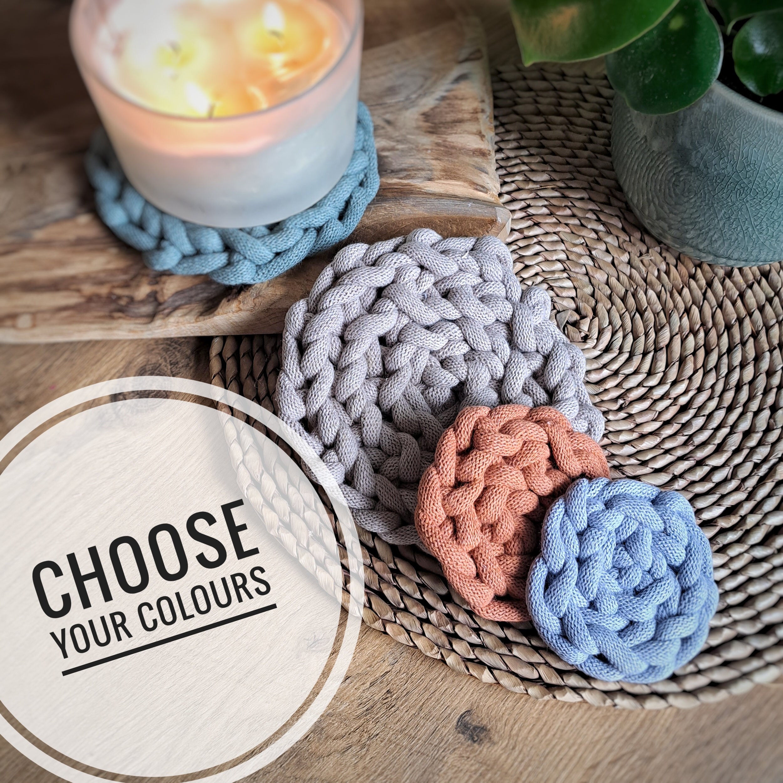 Macrame Coasters Earthy Tones and Thick Jumbo Cord 2 Sizes - Etsy