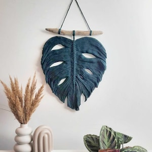 Monstera Leaf Macrame Wall Hanging - BIG Green Leaf - Etsy