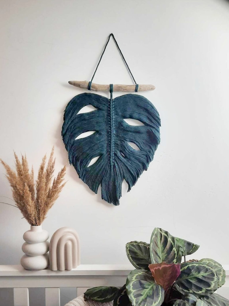 Monstera Leaf Macrame Wall Hanging - BIG Green Leaf - Etsy