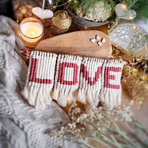 Pixel Love Sign - Customized Garland With Lettering - Macrame Pixel ...