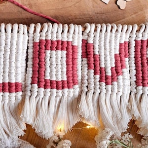 Pixel Love Sign - Customized Garland With Lettering - Macrame Pixel ...