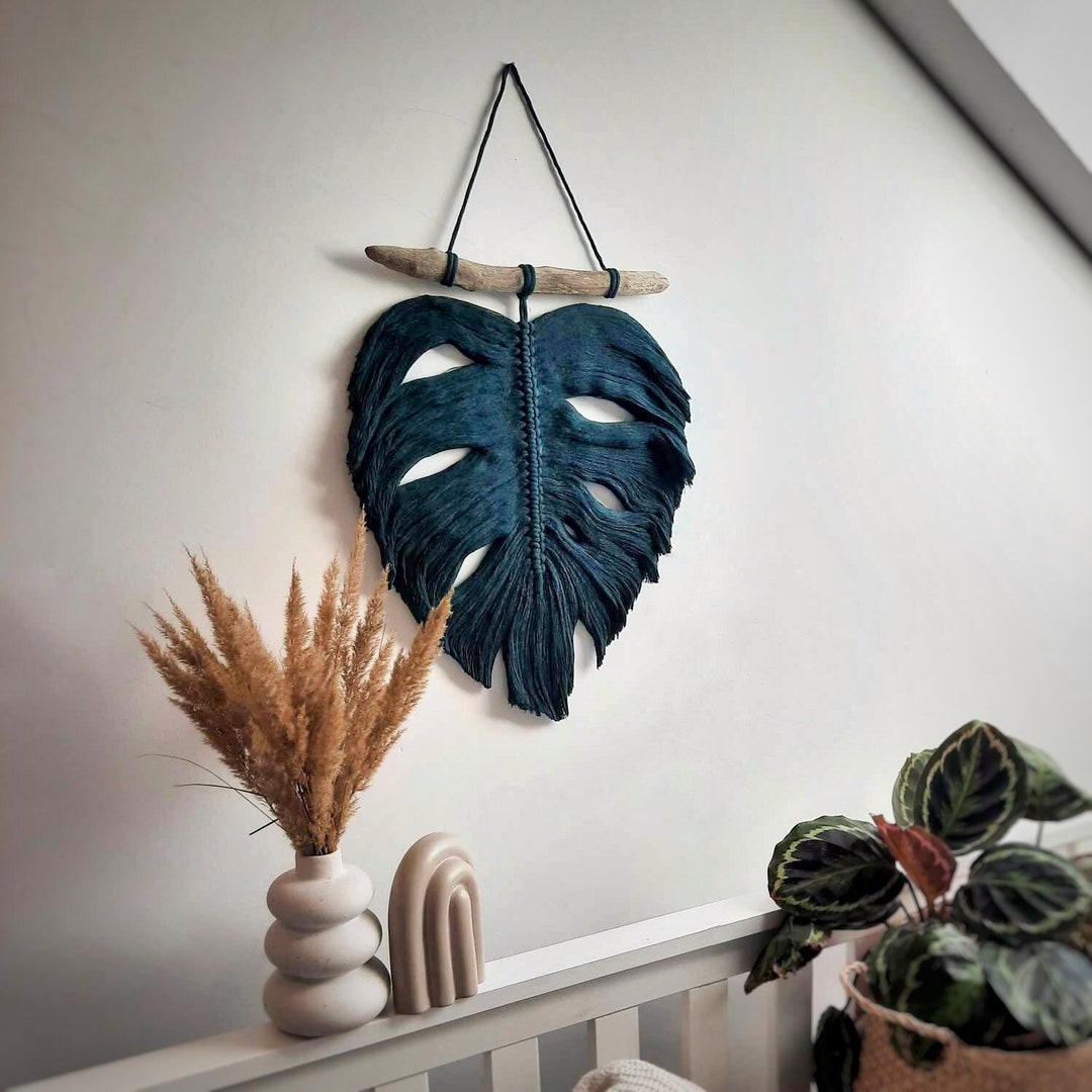 Monstera Leaf Macrame Wall Hanging - BIG Green Leaf - Etsy
