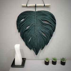 Monstera Leaf Macrame Wall Hanging BIG Green Leaf - Etsy