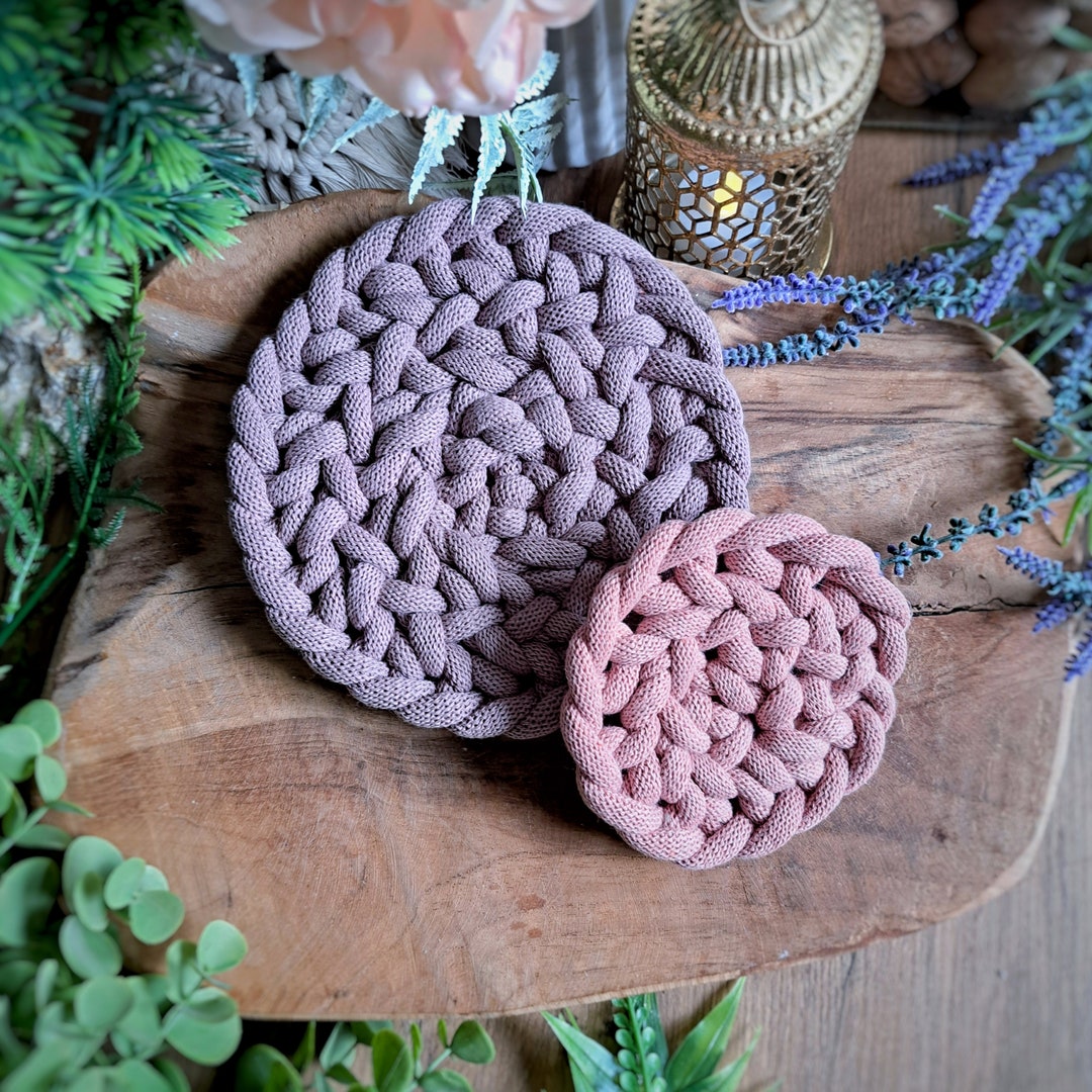 Macrame Coasters - Earthy Tones and Thick Jumbo Cord, 2 Sizes - Etsy