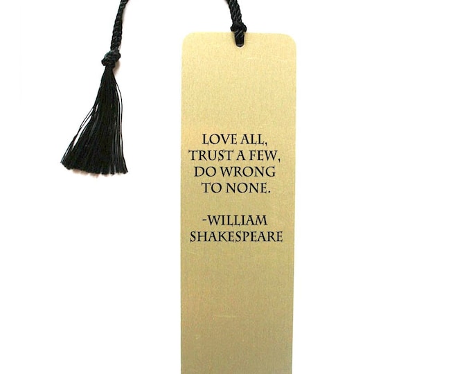 Shakespeare Bookmark With an Inspirational Quote | Reading Books Gift ...