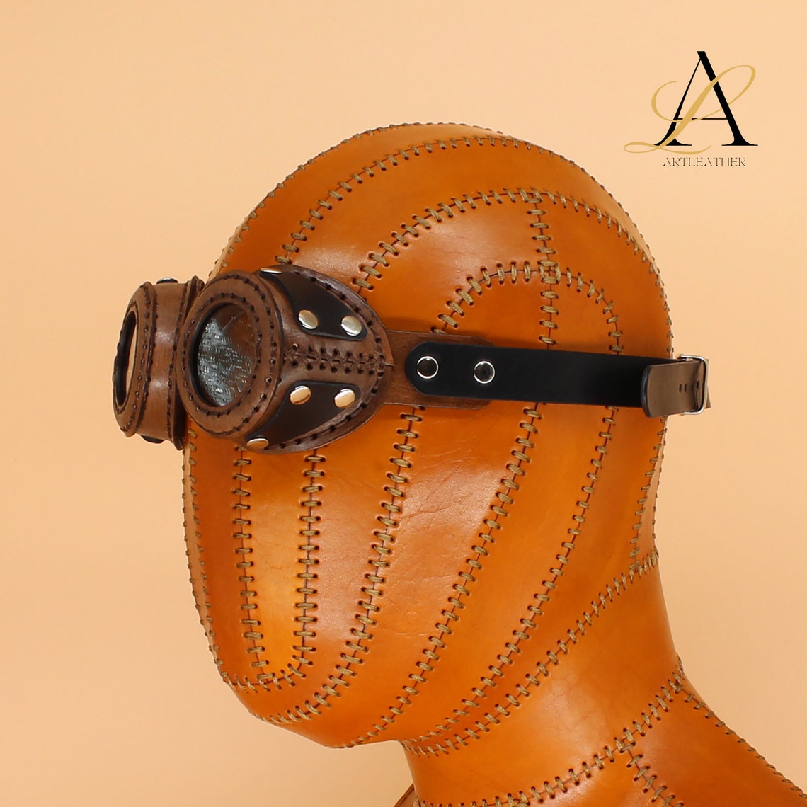 Leather Hand Stitched Steampunk Goggles Cosplay Leather - Etsy