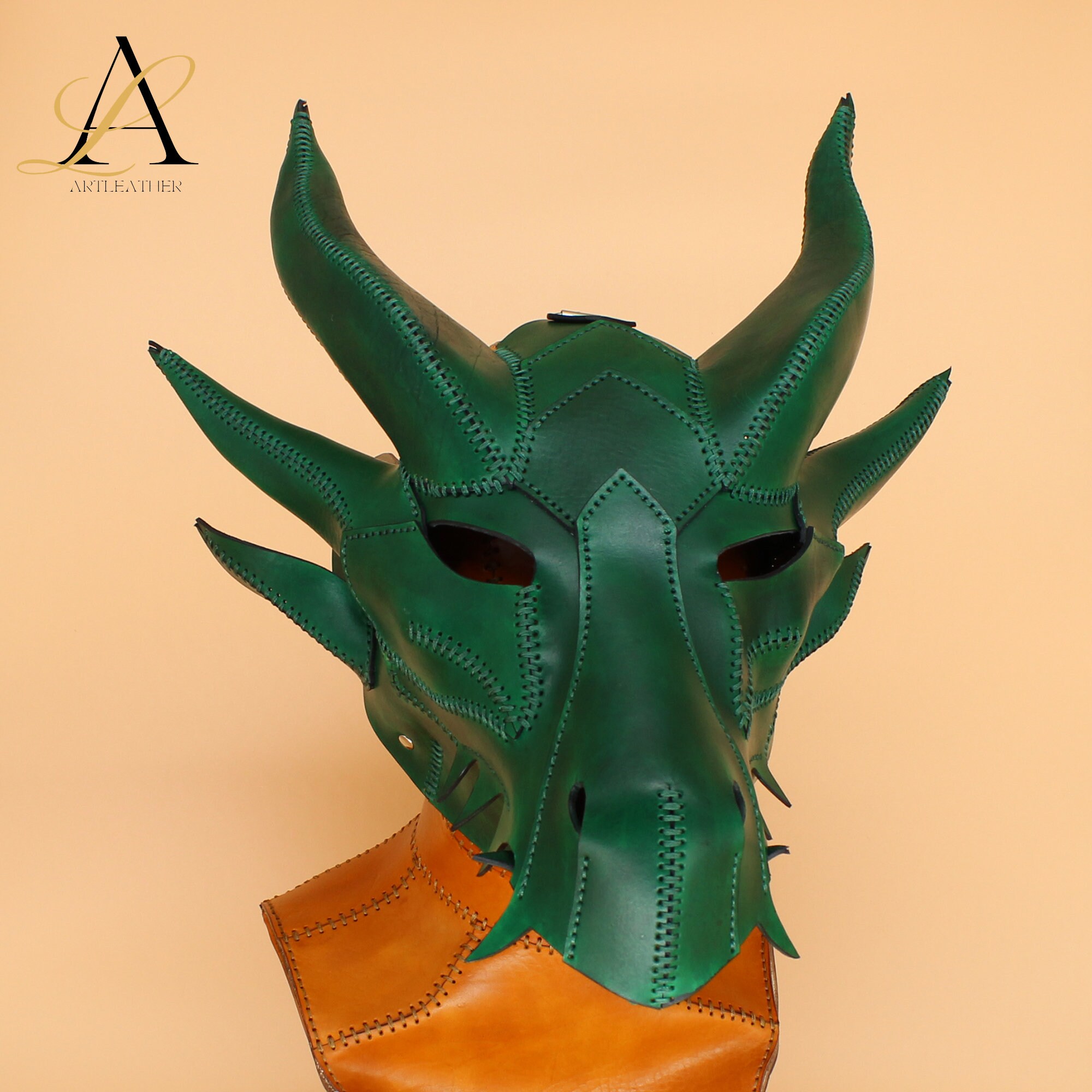 Dragon Handmade Mask Leather Steampunk Horned Dragon Mask - Etsy