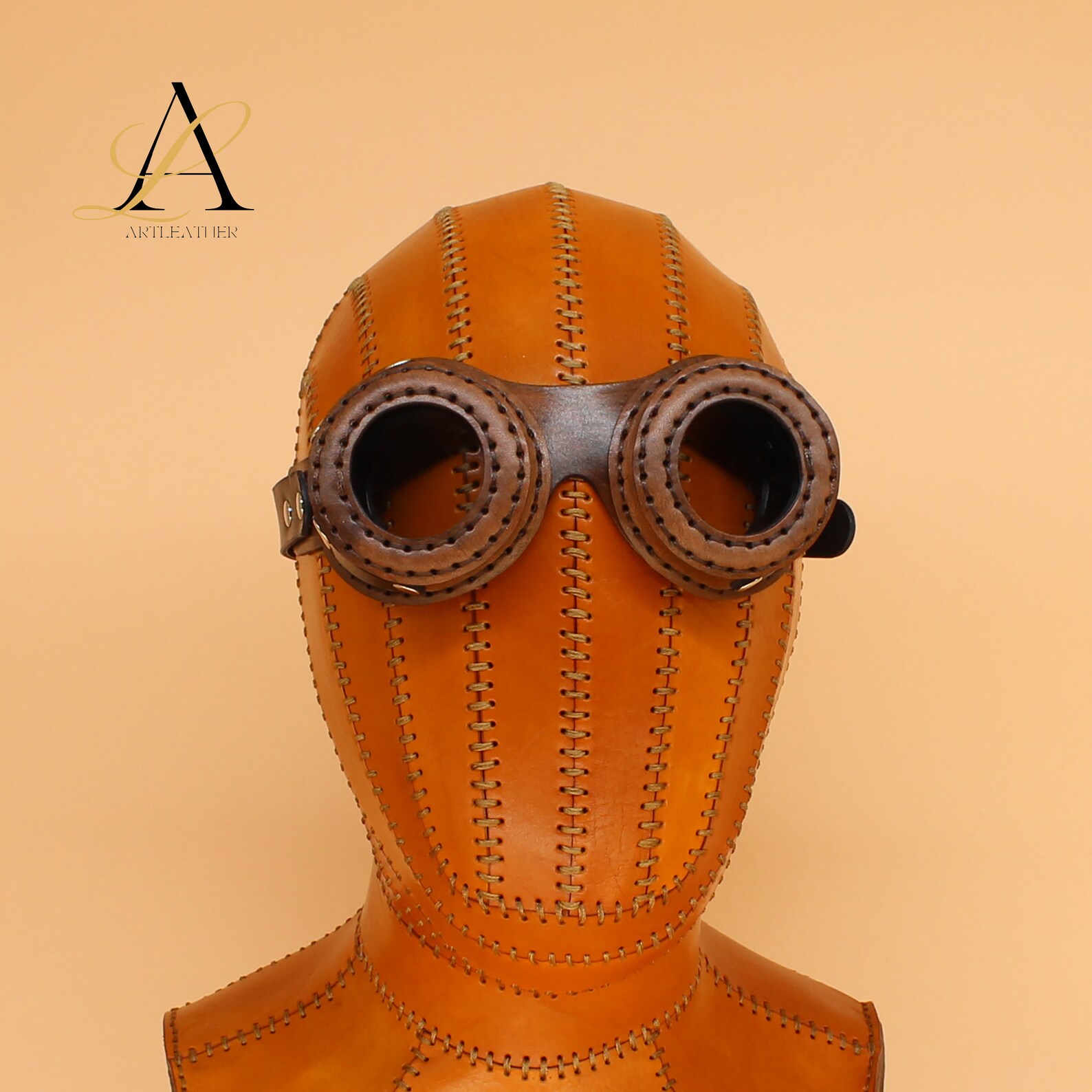 Leather Hand Stitched Steampunk Goggles, Cosplay Leather Goggles - Etsy