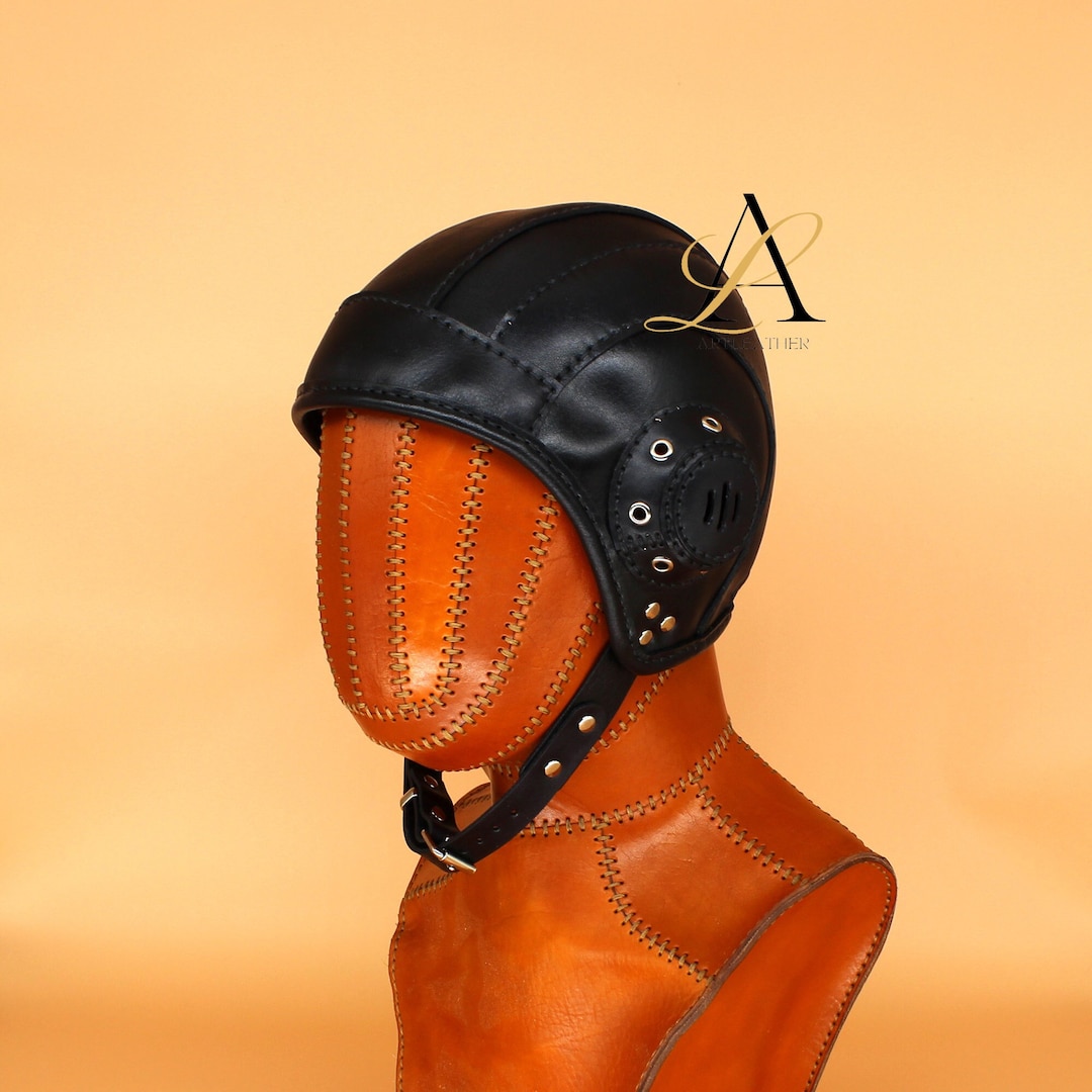 Black Leather Aviator Cap, Flight Cap, Aviator Helmet - Etsy