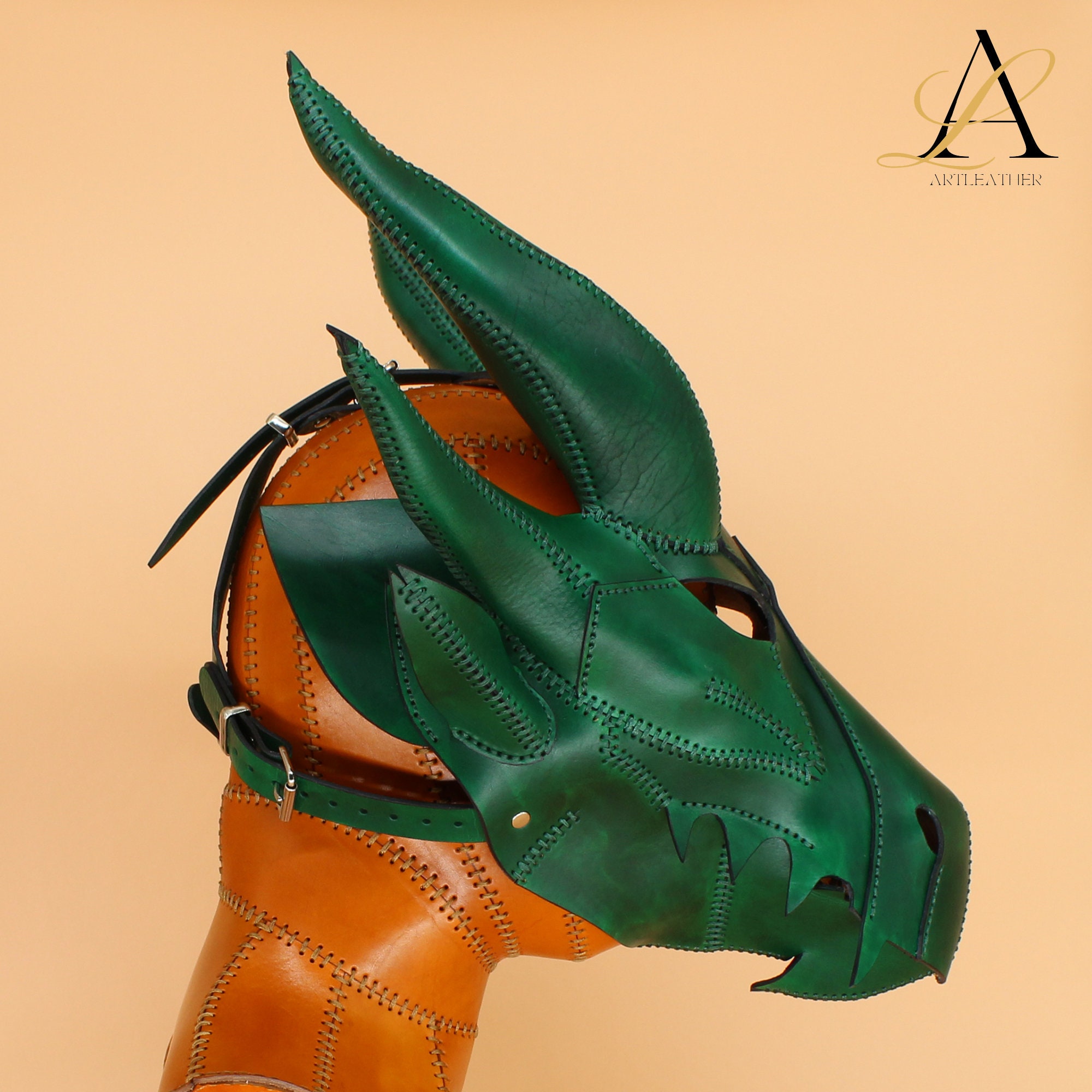 Dragon Handmade Mask Leather Steampunk Horned Dragon Mask - Etsy