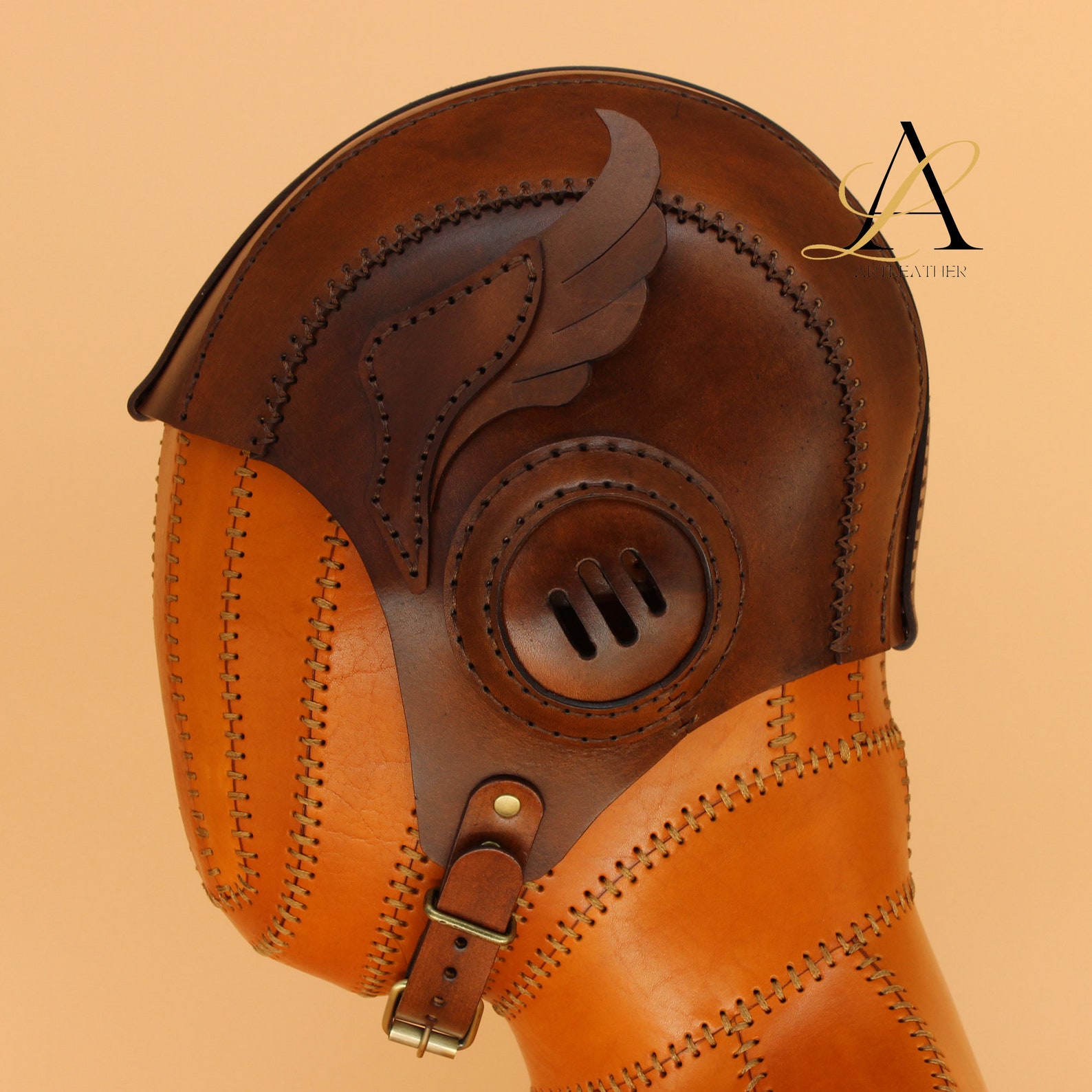 Brown Leather Aviator Cap, Flight Cap, Aviator Helmet, Steampunk ...