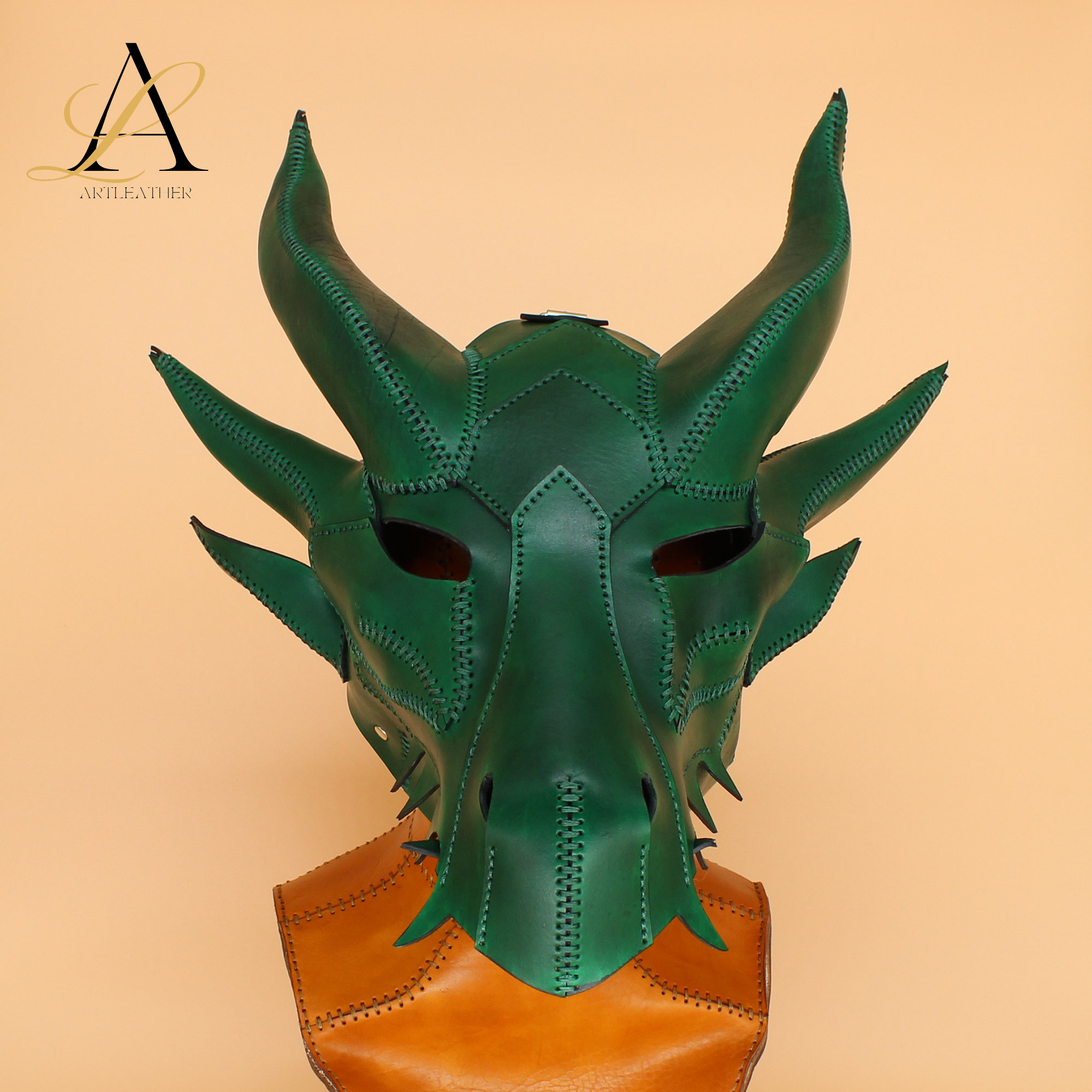 Dragon Handmade Mask Leather Steampunk Horned Dragon Mask - Etsy