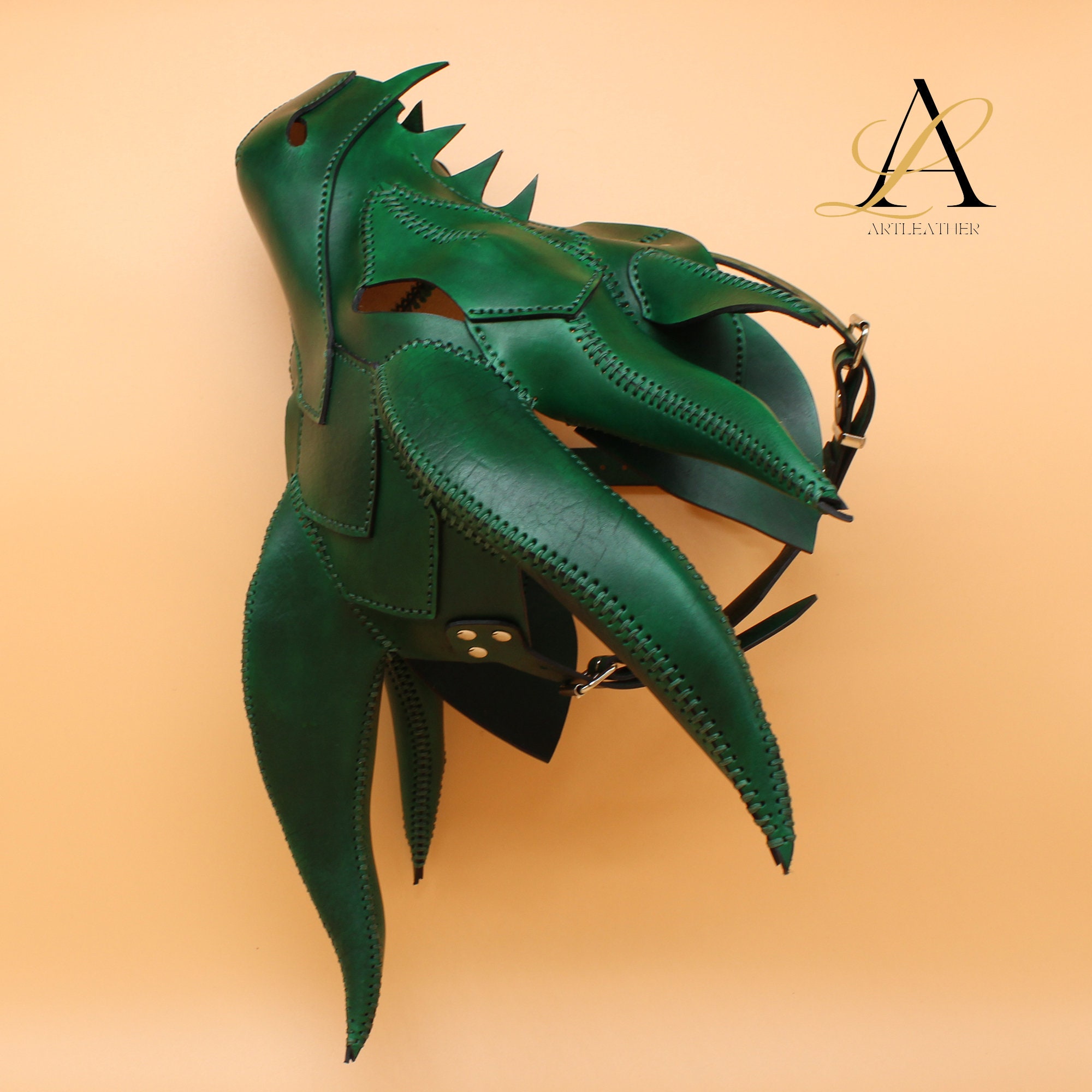 Dragon Handmade Mask Leather Steampunk Horned Dragon Mask - Etsy