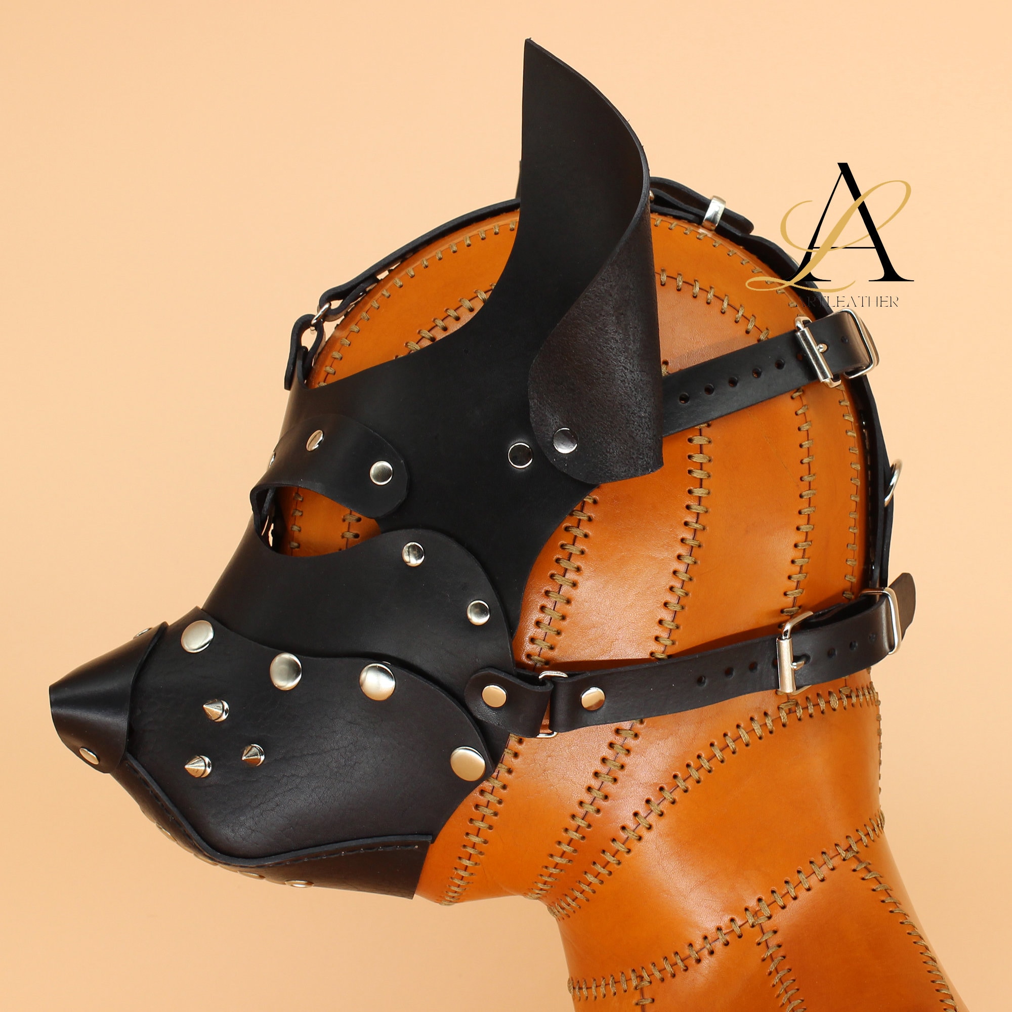 Leather Dog Mask, Pup Play Hood, Handmade Leather Puppy Mask - Etsy