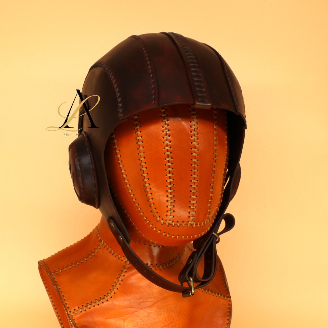 Brown Leather Aviator Cap Flight Cap Aviator Helmet - Etsy