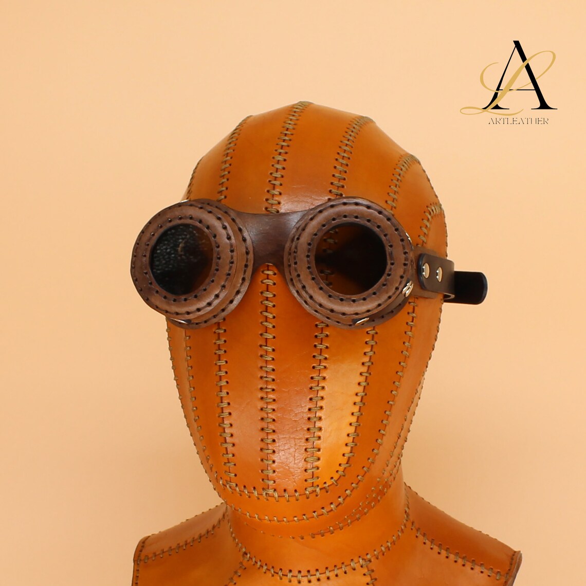 Leather Hand Stitched Steampunk Goggles Cosplay Leather - Etsy
