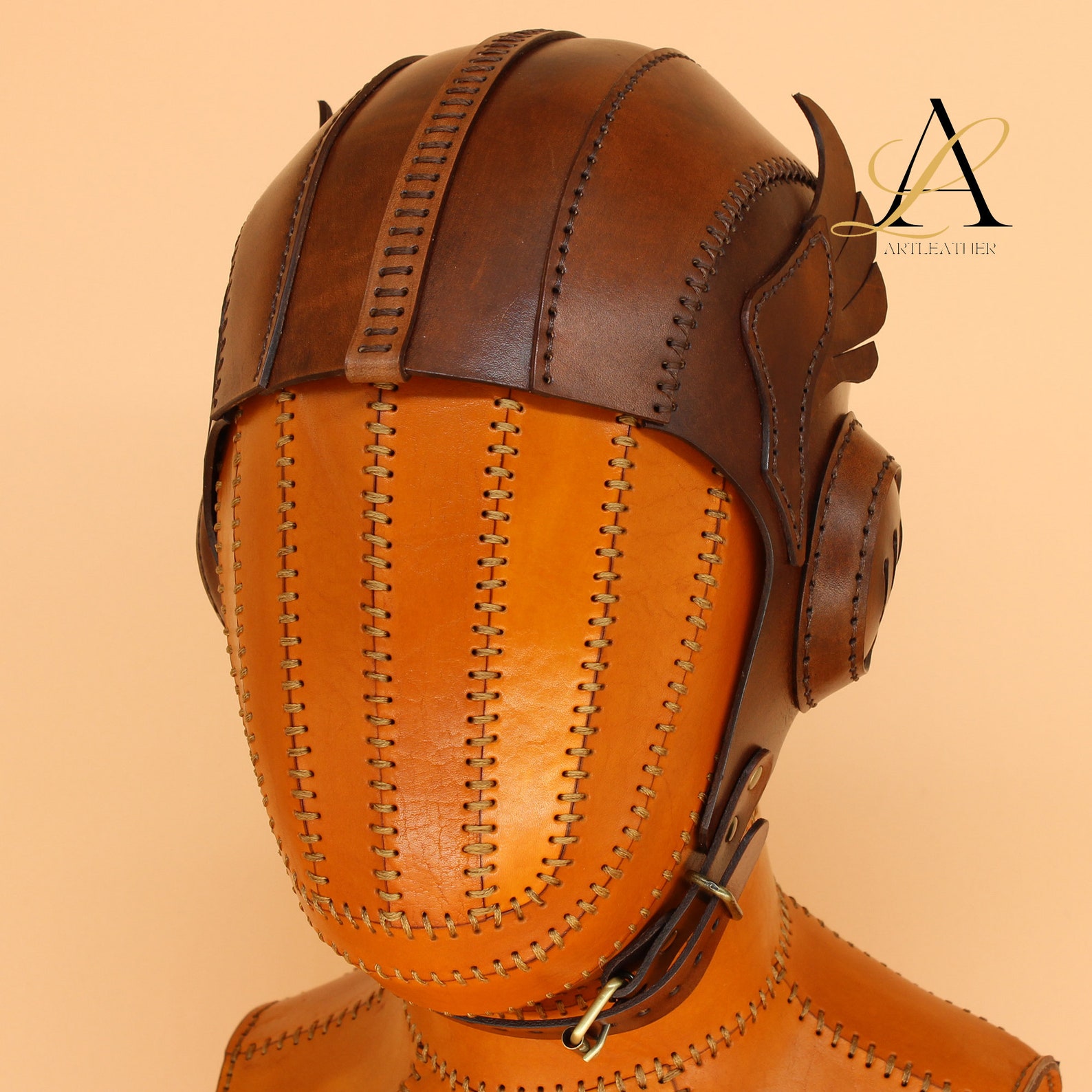 Brown Leather Aviator Cap, Flight Cap, Aviator Helmet, Steampunk ...