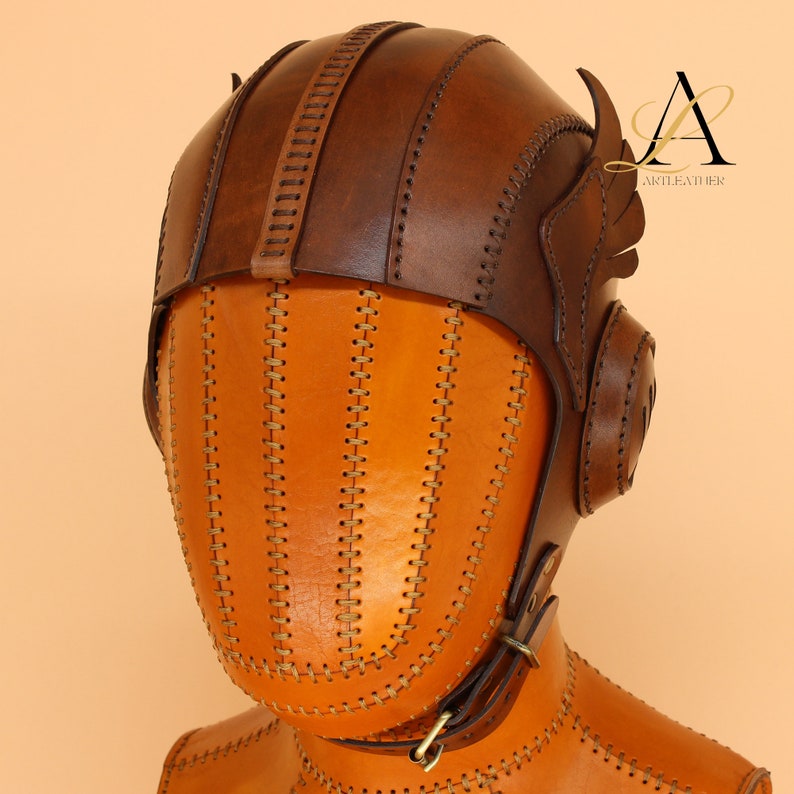 Brown Leather Aviator Cap, Flight Cap, Aviator Helmet, Steampunk ...