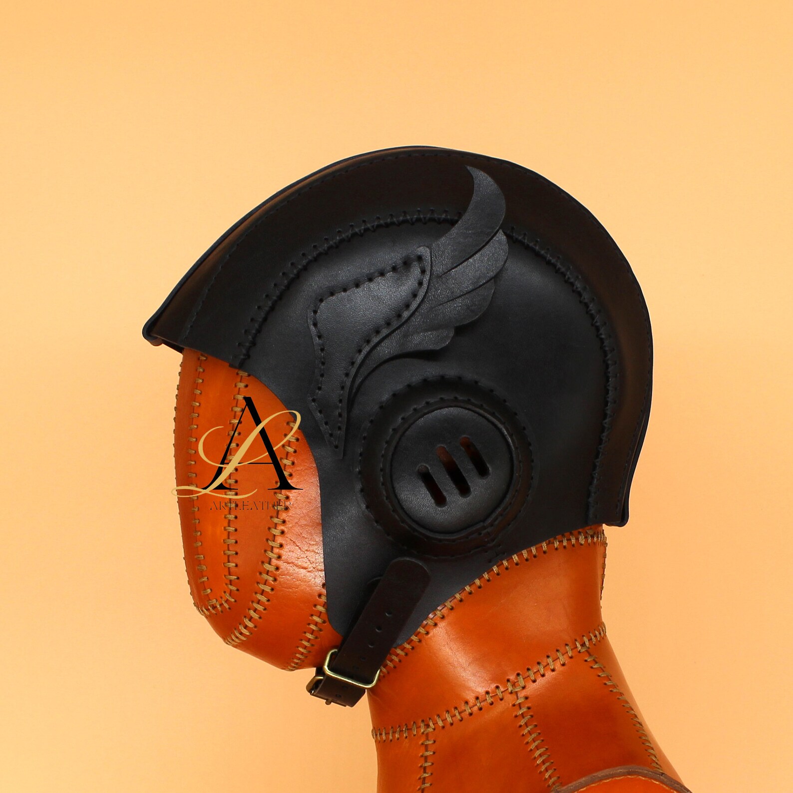 Brown Leather Aviator Cap, Flight Cap, Aviator Helmet, Steampunk ...