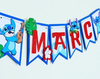 Stitch Birthday Banner - Etsy UK