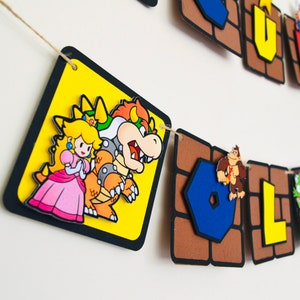 Super Mario Inspired Birthday Banner, Mario Bunting, Birthday Bunting ...