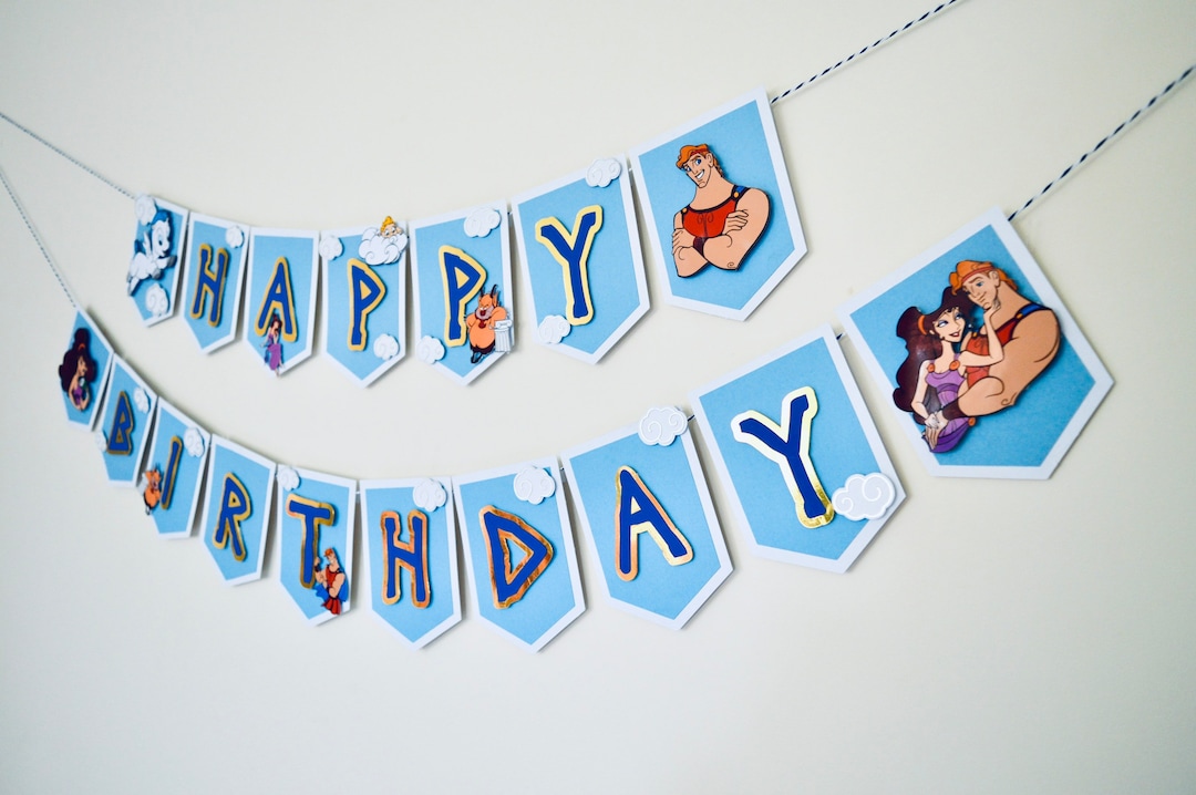 H1 Hercules Inspired 3D Birthday Banner/ Bunting, Hercules Banner ...