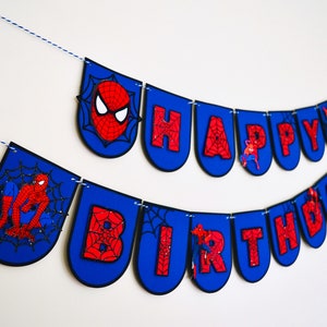 Spider Man Inspired Birthday Banner, Avenger Bunting, Birthday Bunting ...