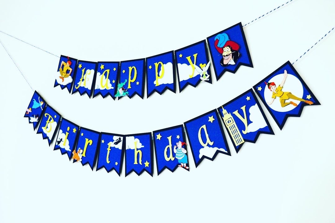 Peter Pan Inspired Birthday Banner, Birthday Banner, Birthday Bunting ...