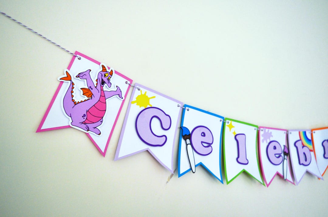 Figment Inspired Birthday Banner Bunting Disney Party Decoration - Etsy UK