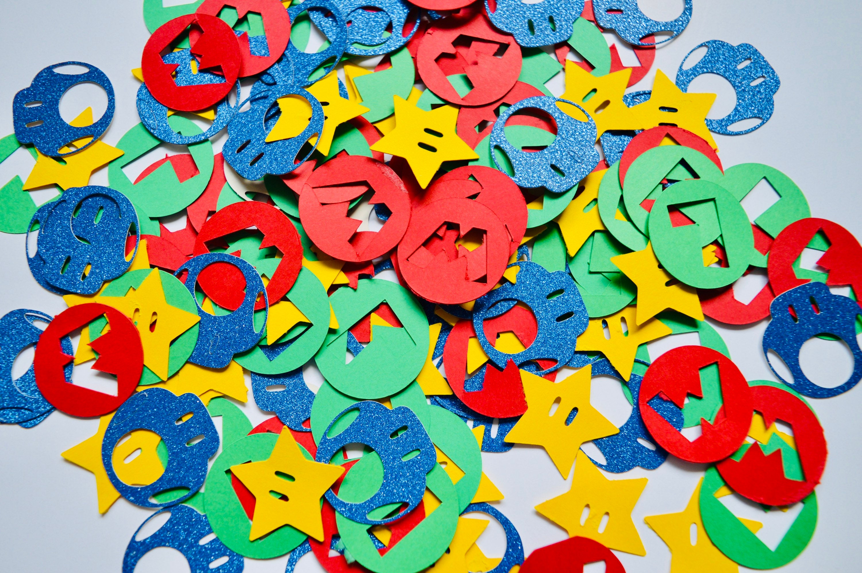 Mario Bros Inspired Confetti Mario Confetti Mario Theme - Etsy UK