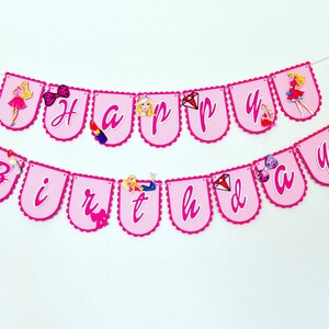 Barbie Inspired Name Banner, Birthday Banner, Birthday Decoration ...