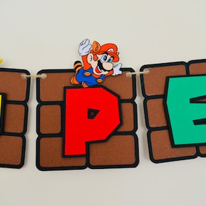 Super Mario Inspired Birthday Banner, Mario Bunting, Birthday Bunting ...