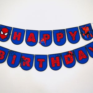 Spider Man Inspired Birthday Banner, Avenger Bunting, Birthday Bunting ...