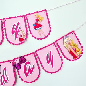 Barbie Inspired Name Banner, Birthday Banner, Birthday Decoration ...