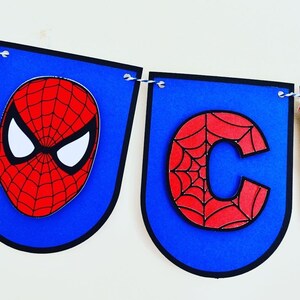 Spider Man Inspired Birthday Banner, Avenger Bunting, Birthday Bunting ...