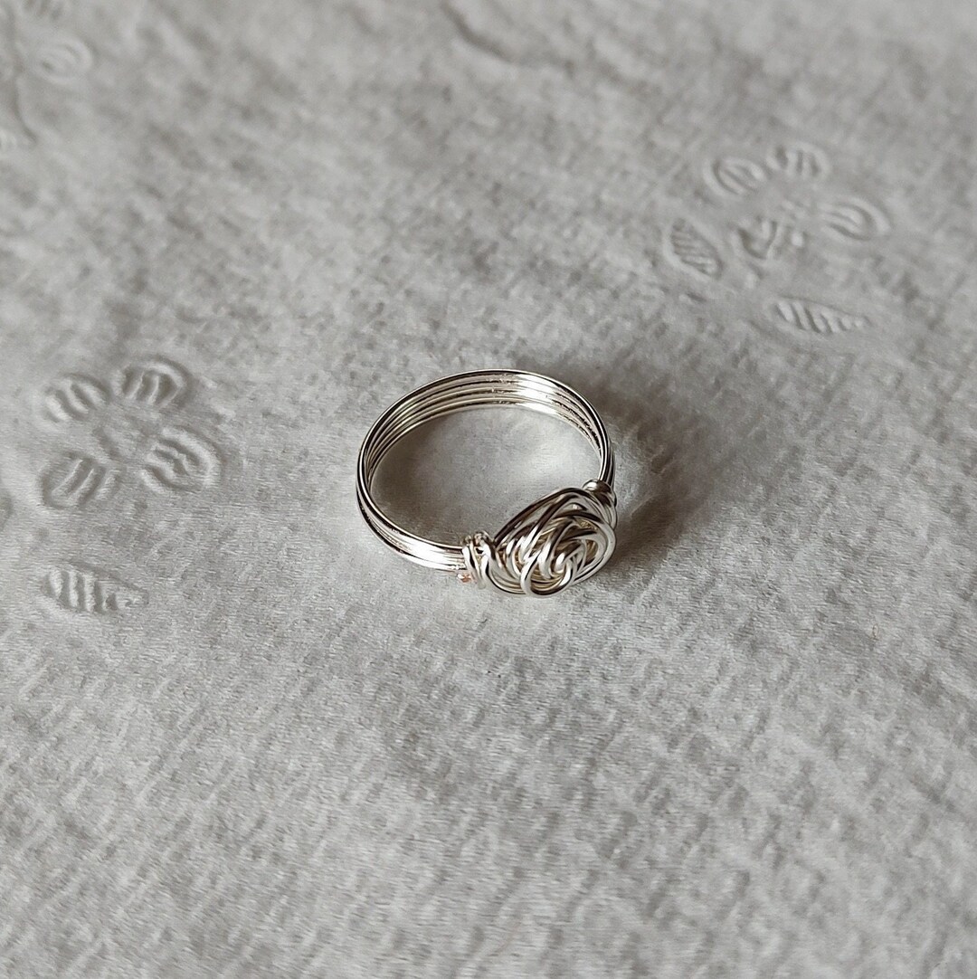 Silver Wire Rose Ring - Handmade Flower 20 Gauge Wire - Etsy