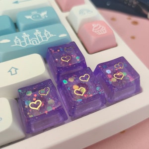 Purple Glitter Artisan Keycap Resin Keycap for Cherry MX - Etsy
