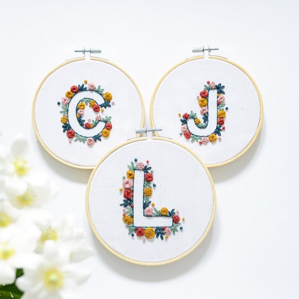 Initial Embroidery - Etsy