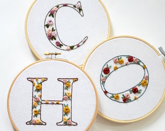Floral Embroidery Alphabet Letter T | PDF Pattern Digital Download ...