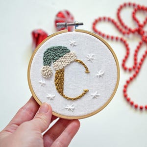 Christmas 26 Letters Embroidery PDF Pattern - Initial Hand Baby ...