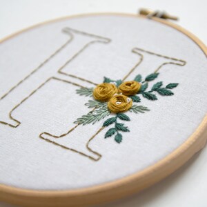 Floral Alphabet Embroidery Pattern: Initial Monogram (PDF Pattern) - Etsy