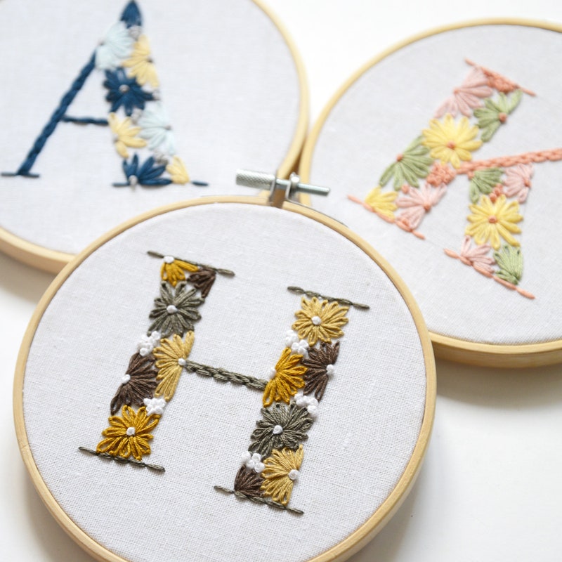 Letter J Embroidery - Etsy