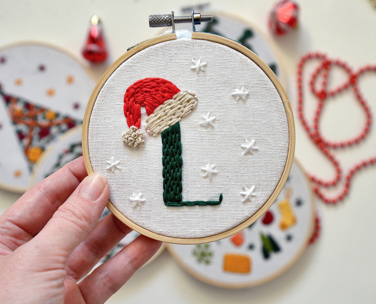 Christmas Letter Embroidery Pattern Initial Hand Embroidery - Etsy