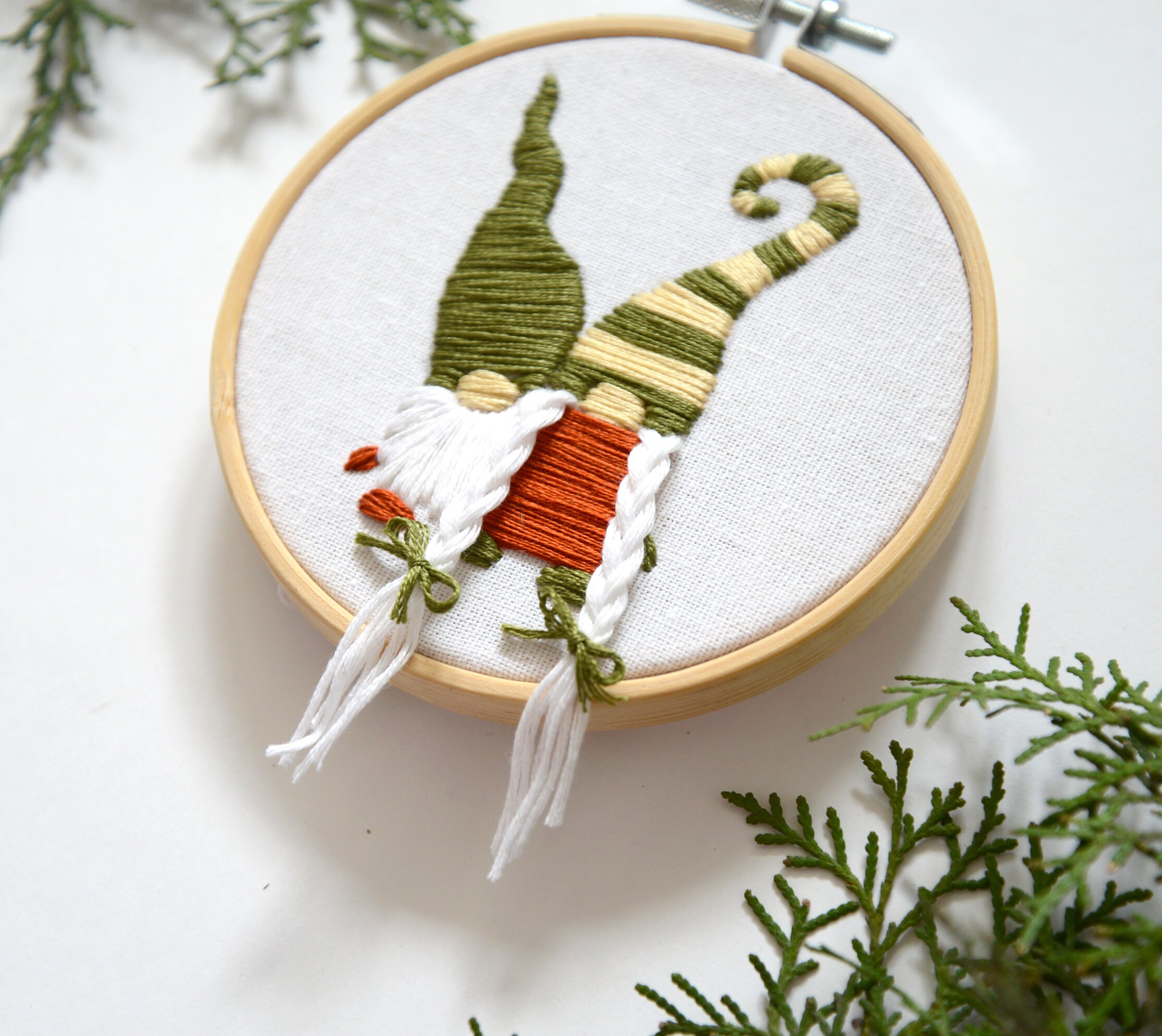 Christmas Embroidery Pattern PDF Gnome Hand Embroidery - Etsy
