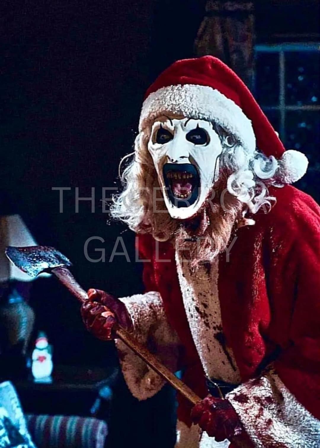 Art the Clown as Santa With Axe Photo Print - Terrifier Movie Art Photo ...