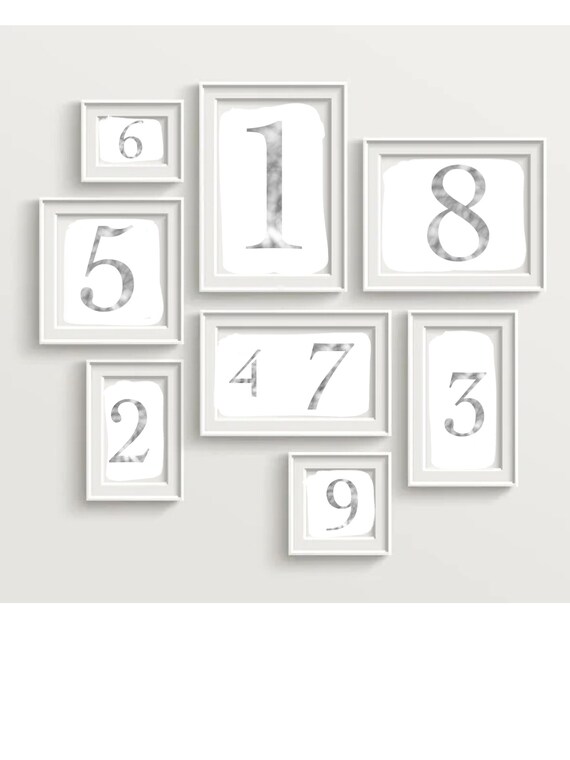 Number SEVEN Sign 7 Numbers Prints Decor Five Black and - Etsy