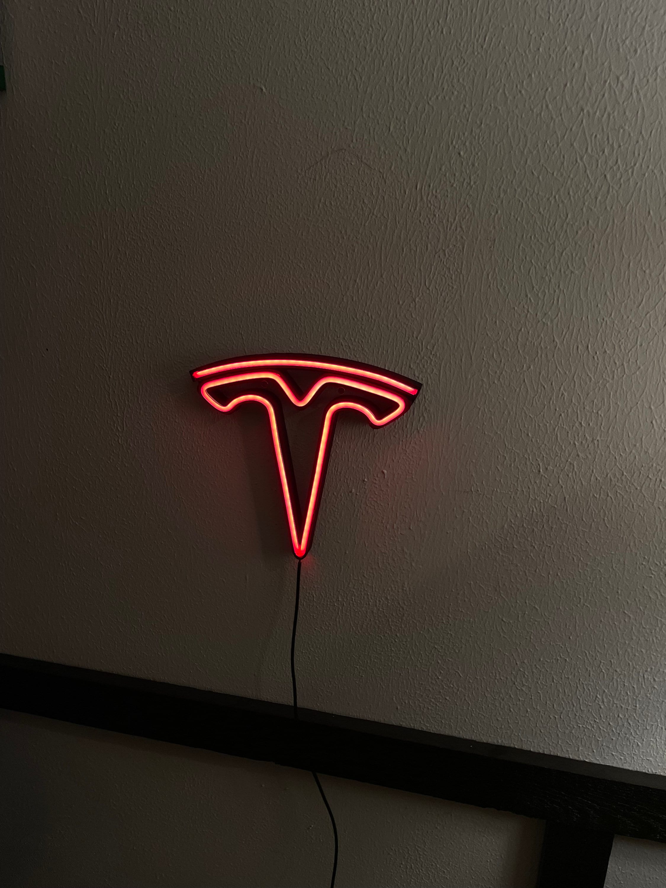 3D Printed Tesla Neon Sign Tesla Motors Logo Wall Art LED - Etsy